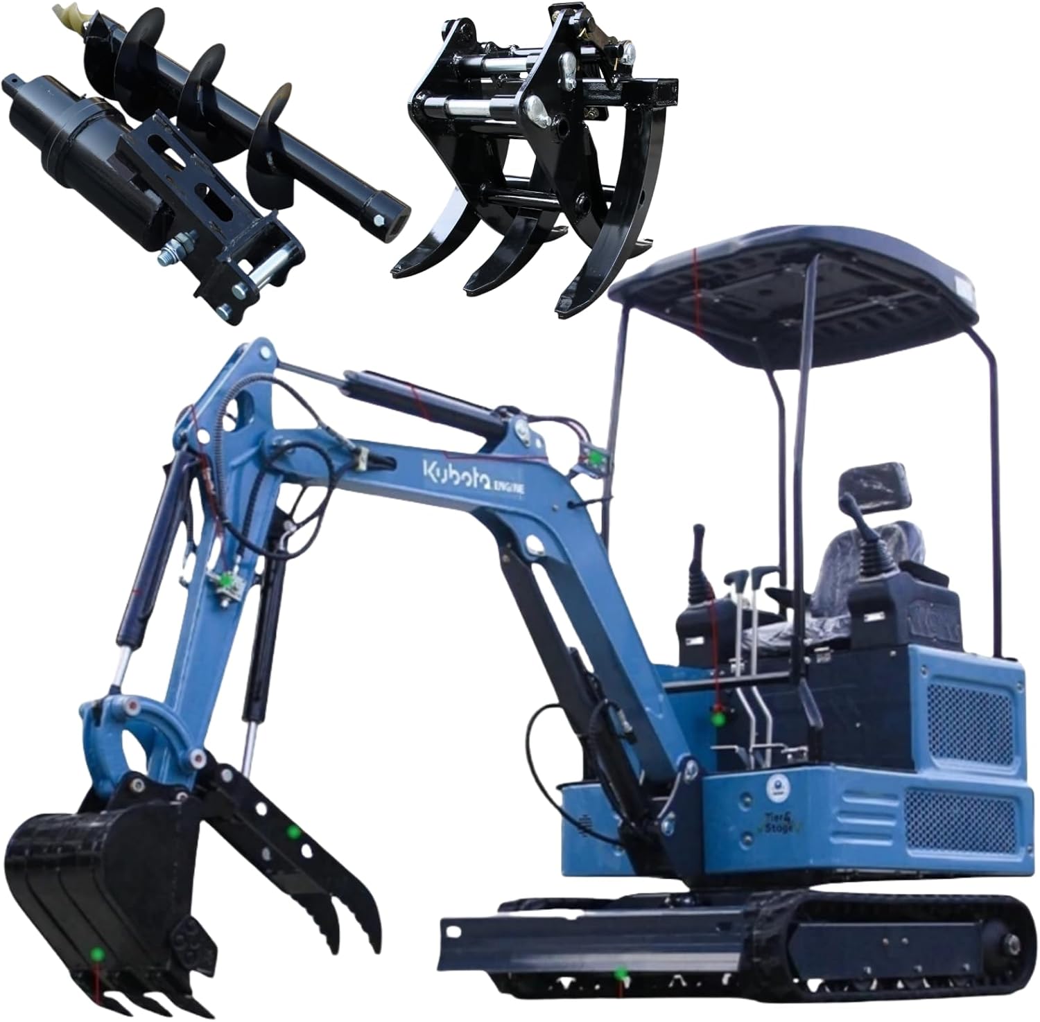 Amazon.com: 2 Ton Diesel Digger with EPA Certified KubotaEngine, Mini ...