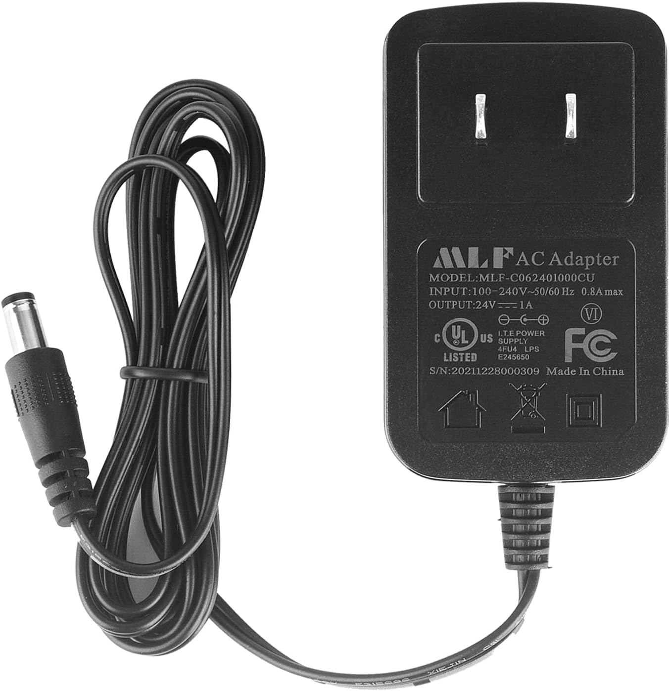 Amazon.com: 24V 1A Power Adapter 24W Supply 100V-240V AC to DC 24 Volt ...