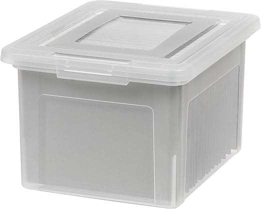 Amazon.com: IRIS USA File Box, Plastic File Boxes With Lids, Document ...