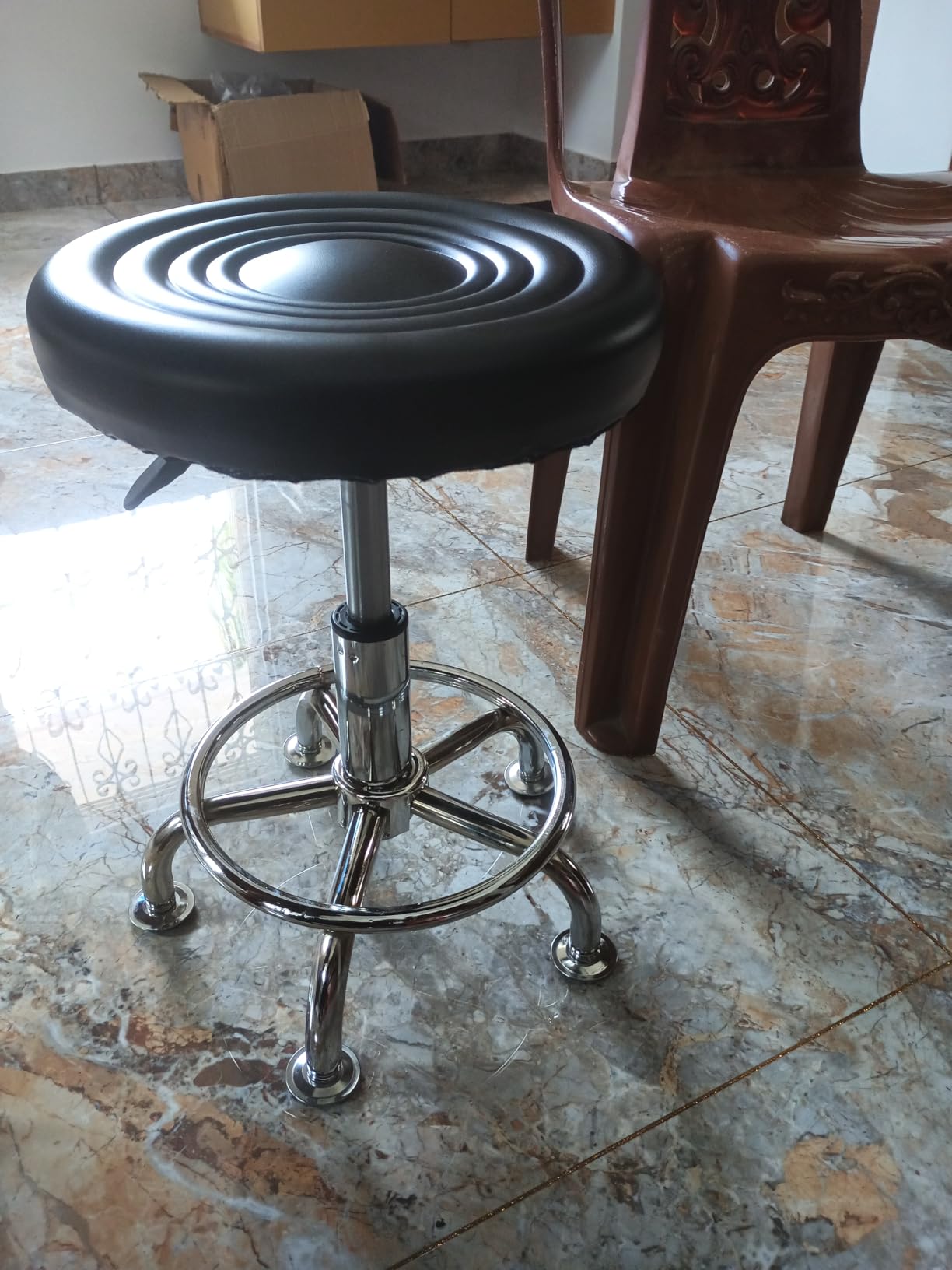 ASANDIKA Stool Chair Revolving Height Adjustable 360 Swivel Bar Stool ...