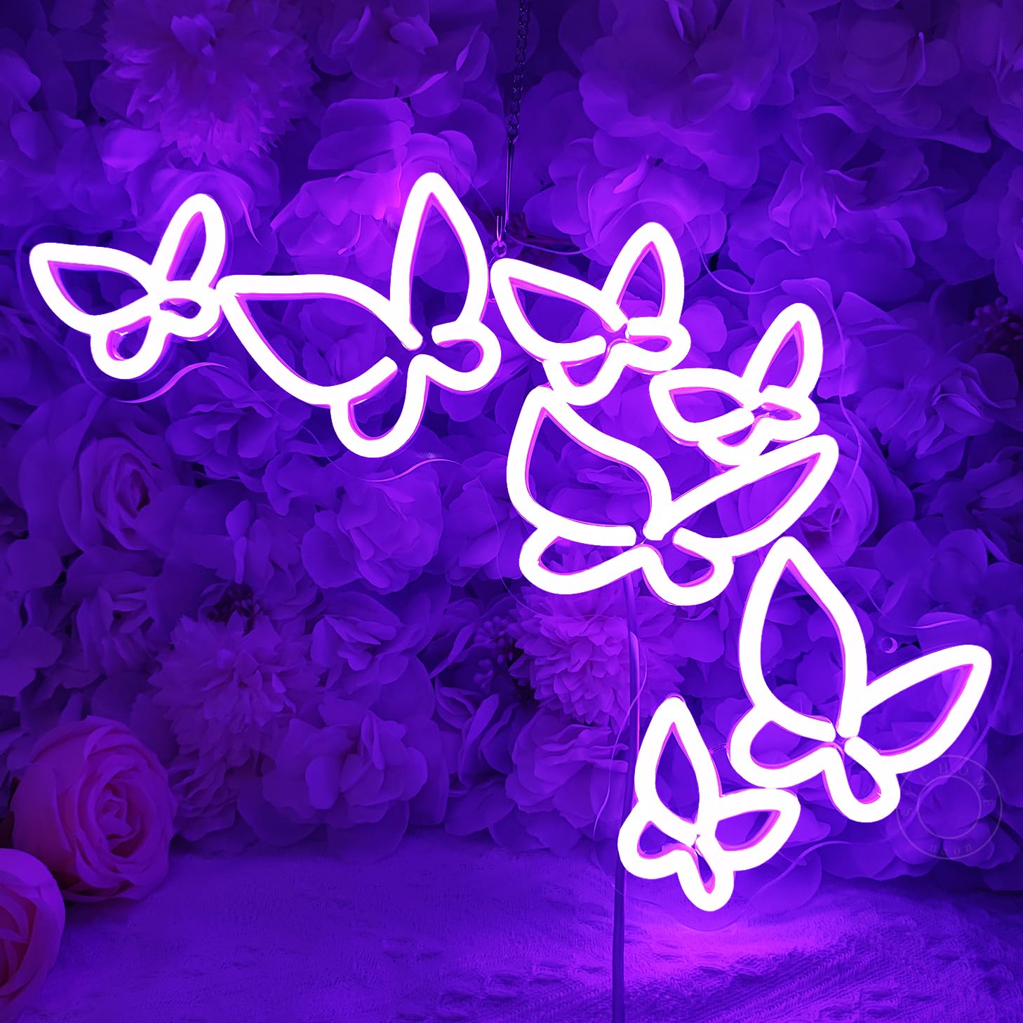 Amazon.com : SYLHOME Purple Butterfly Led Neon Light Sign Girls Bedroom ...