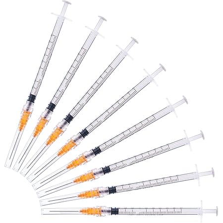 Amazon.com: Disposable 1ml Syringe with 25Ga 1.0 Inch Needle ...