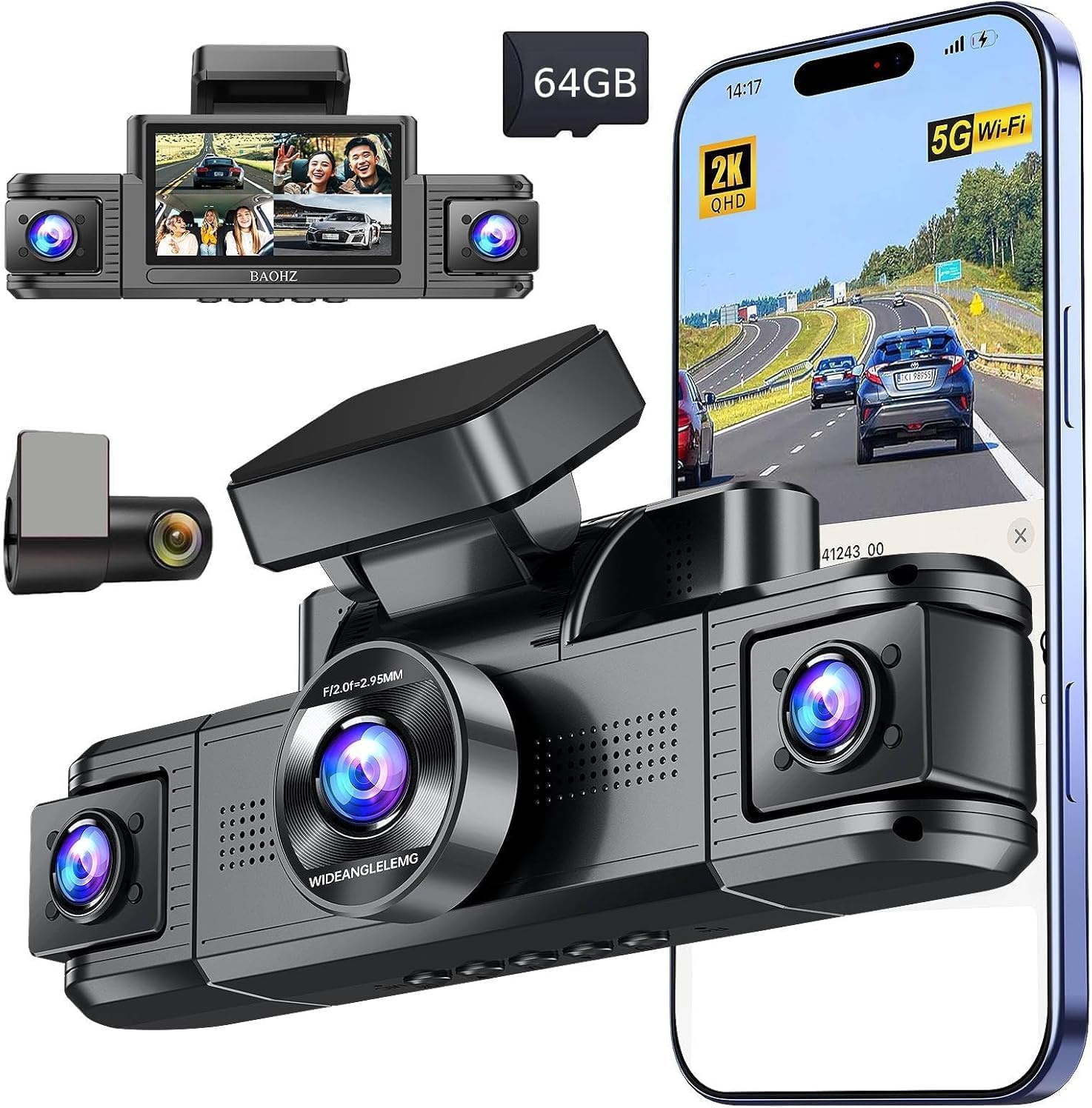Amazon.com: 360 Dash Cam Front and Rear Left Right,4 Channel Dash cams ...