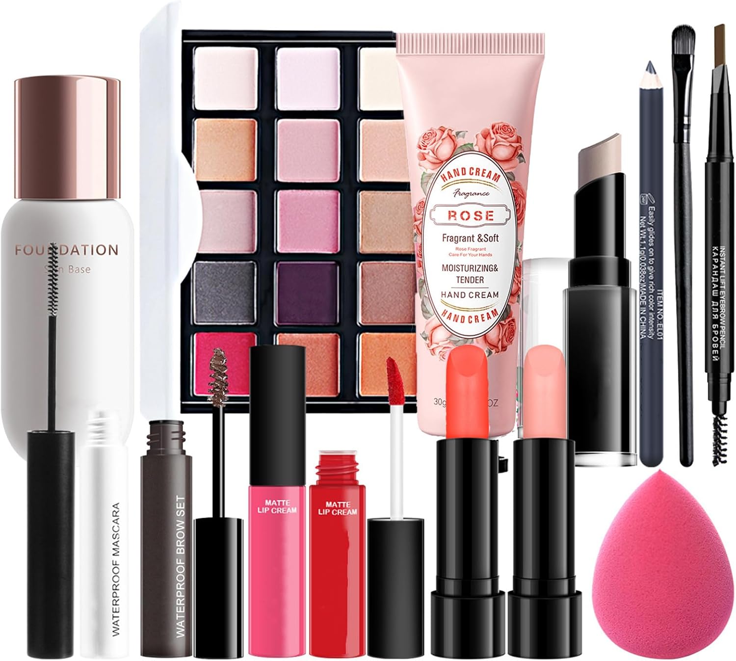 All In One Makeup Kit, Full Makeup Essential Starter Kit for Beginners ...