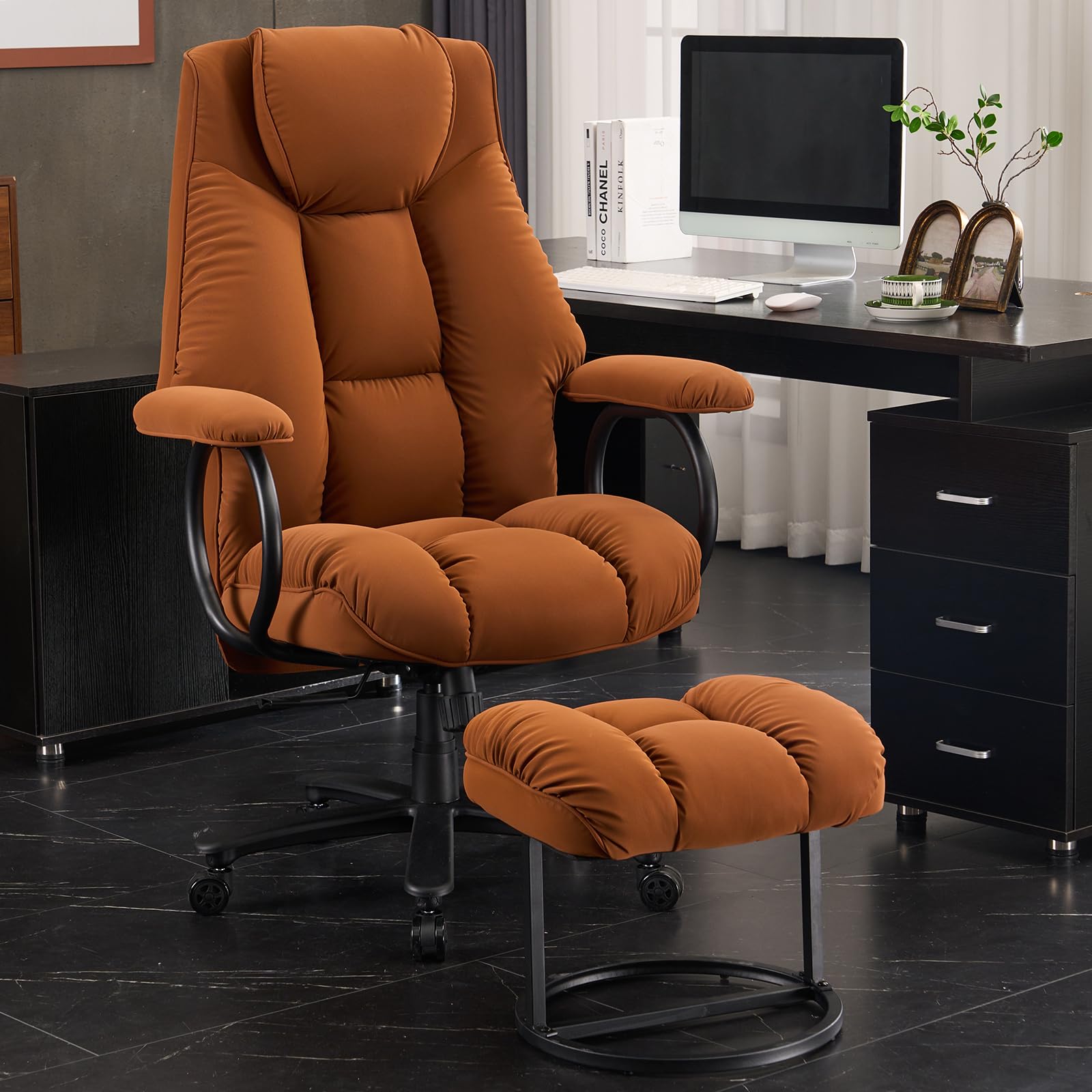 Amazon.com: ATMILD Office Chair Big and Tall, High Back Home Office ...