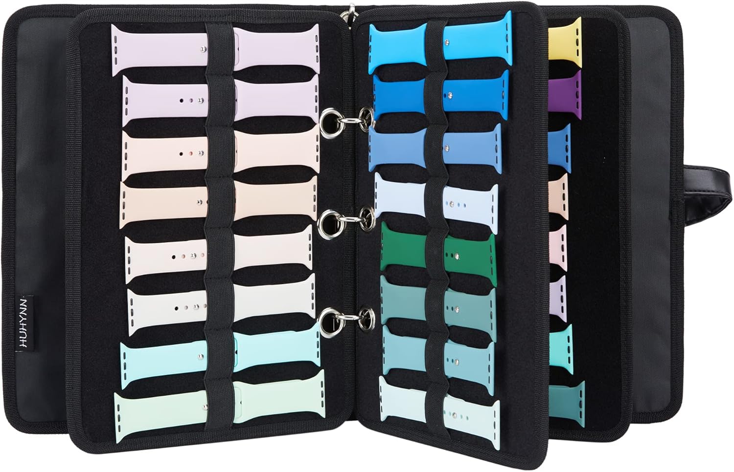 HUHYNN 48 Watch Bands Storage Case, Leather Watch Bands Holder and ...