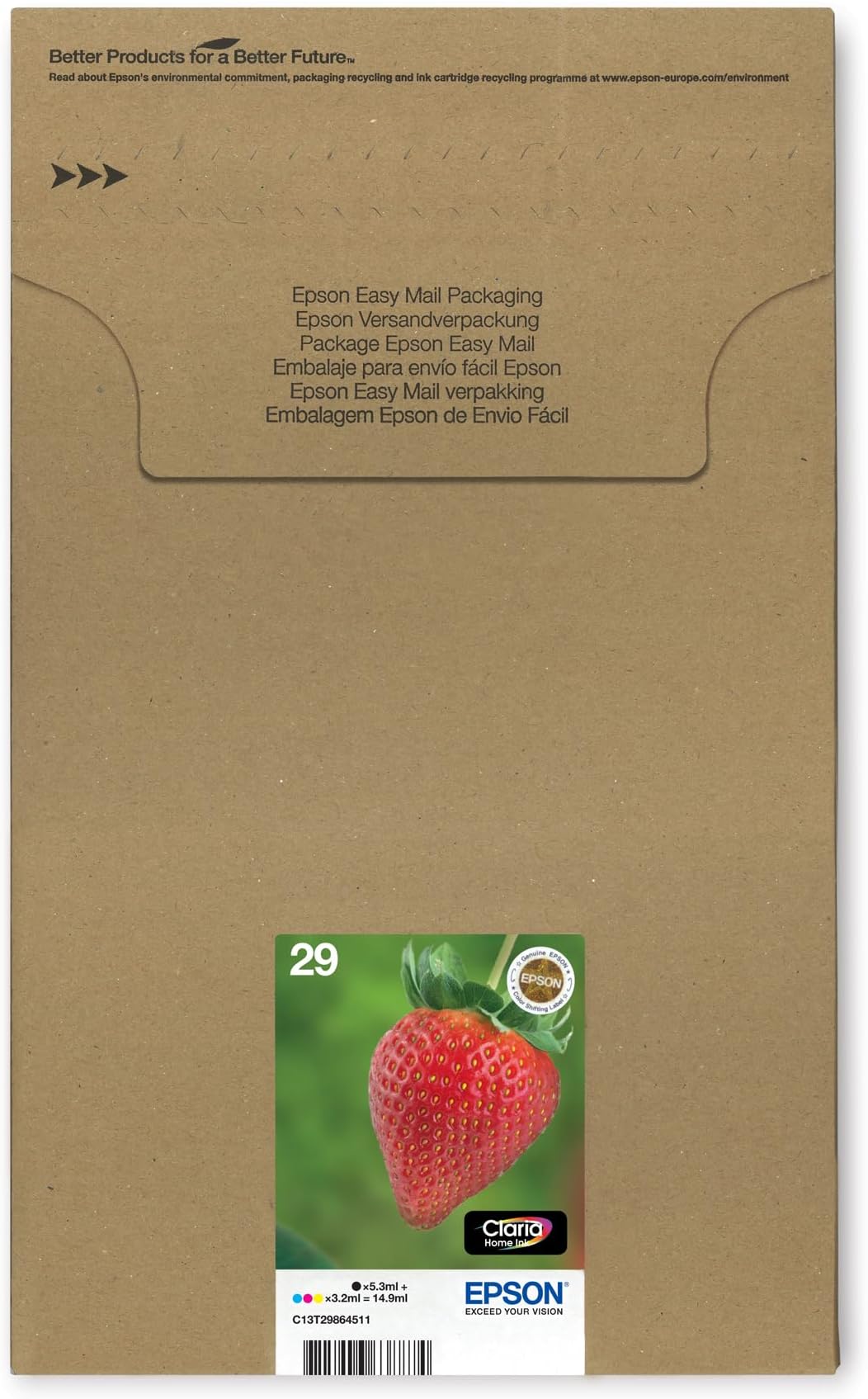 Epson 29 Strawberry Genuine Multipack, Eco-Friendly Packaging, 4 ...