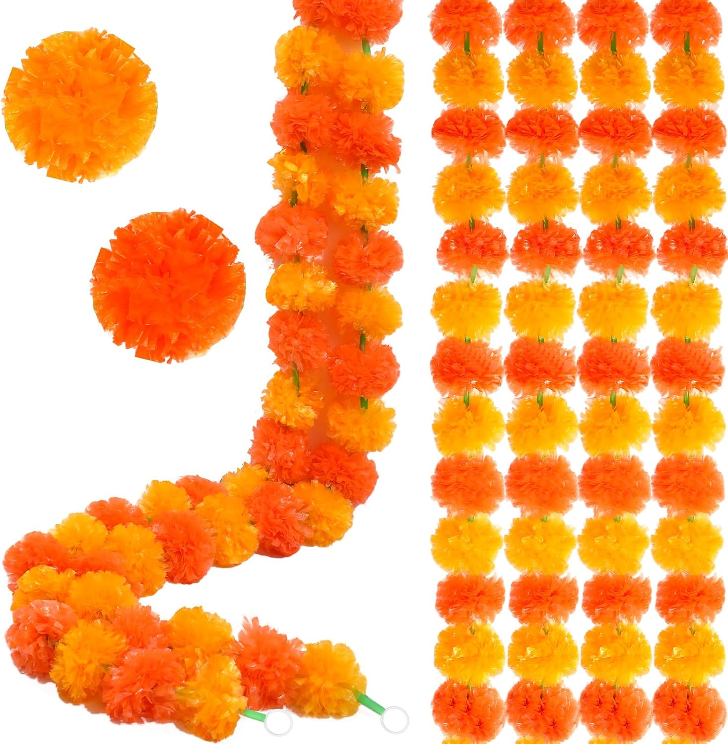Amazon.com: 3.3 ft Marigold Garland Flower Garland Decorations ...