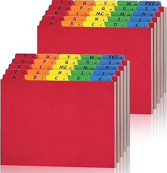 Amazon.com : 2 Set 50 Pcs Alphabet File Dividers Top Tab File Guides ...