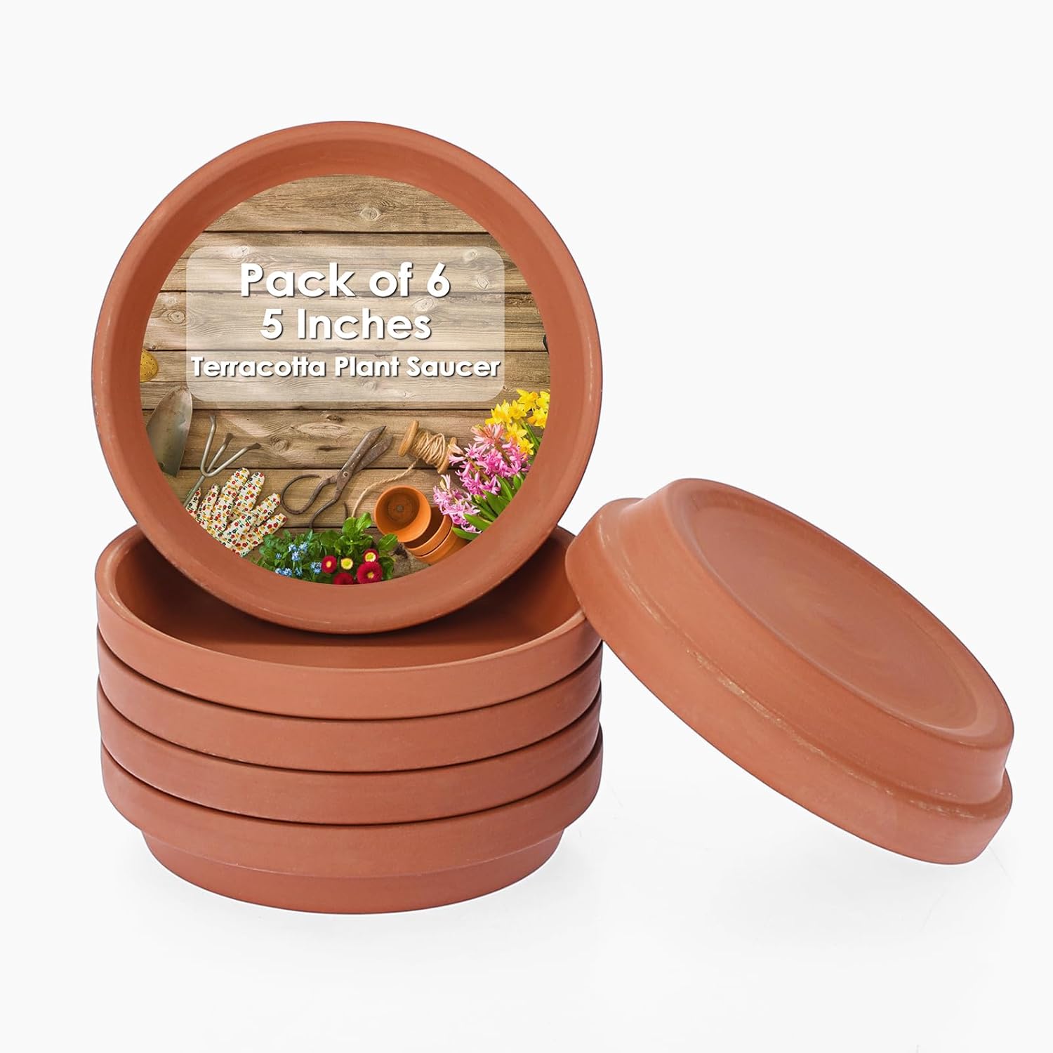 Amazon.com : JUXYES Pack of 6 Terracotta Pot Plant Saucer, 5 Inches ...