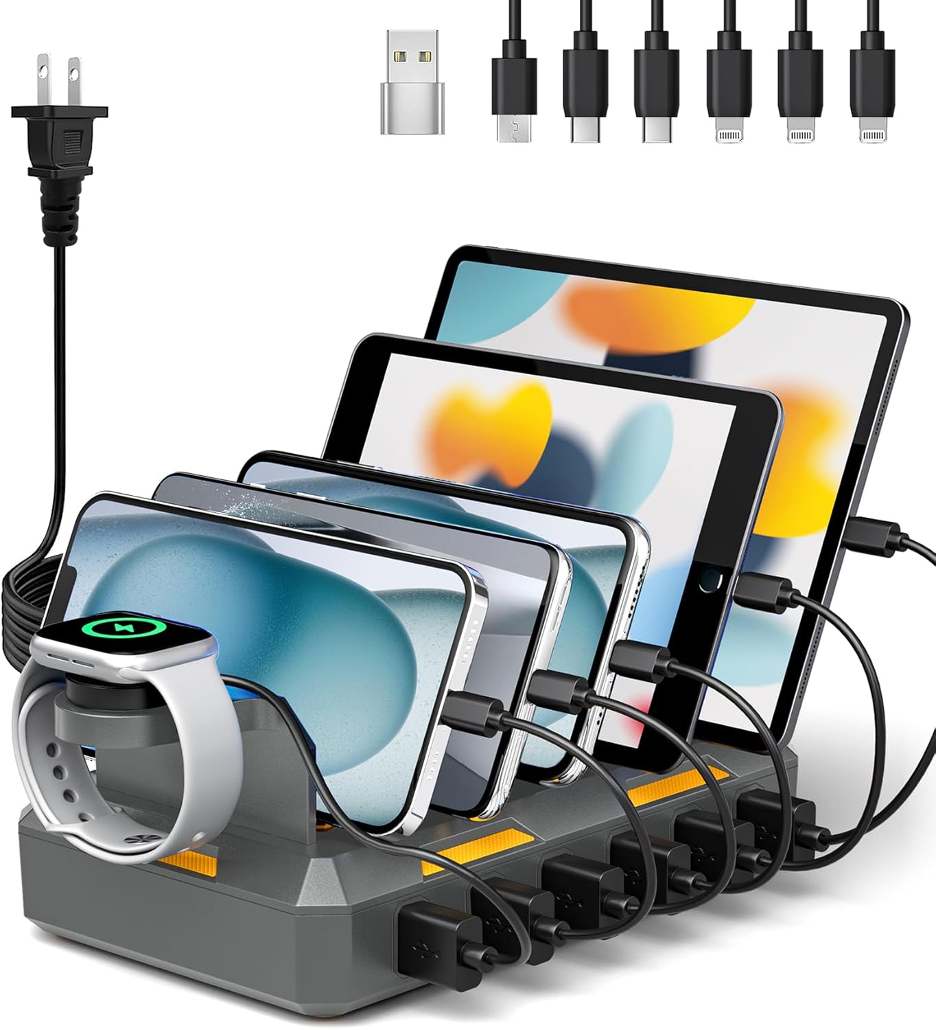 Amazon.com: Charging Station for Multiple Devices, Honcila 50W Multiple ...