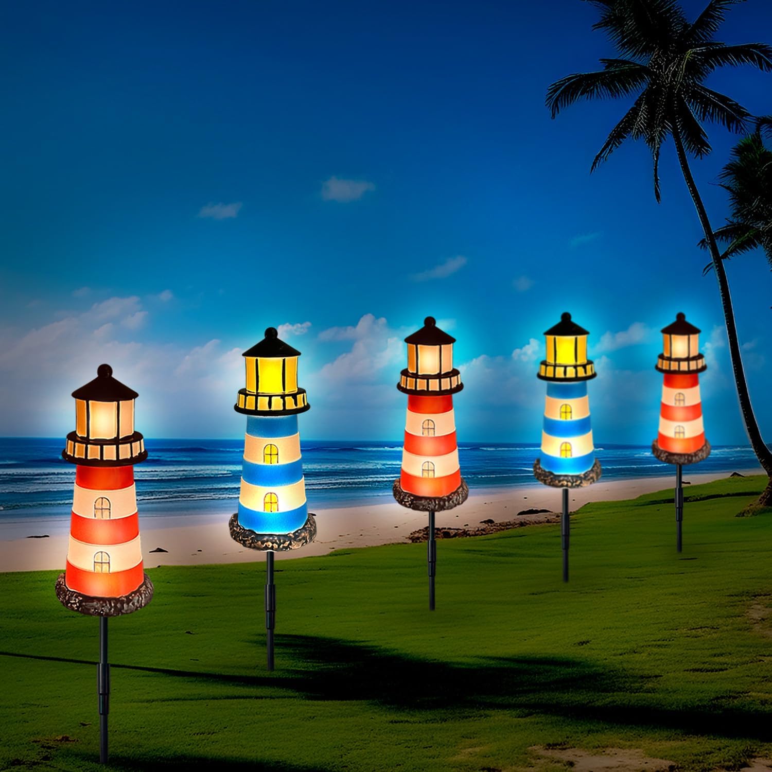 Amazon.com : Solar Lights Outdoor Garden,YY Gardenia,The Lighthouse for ...