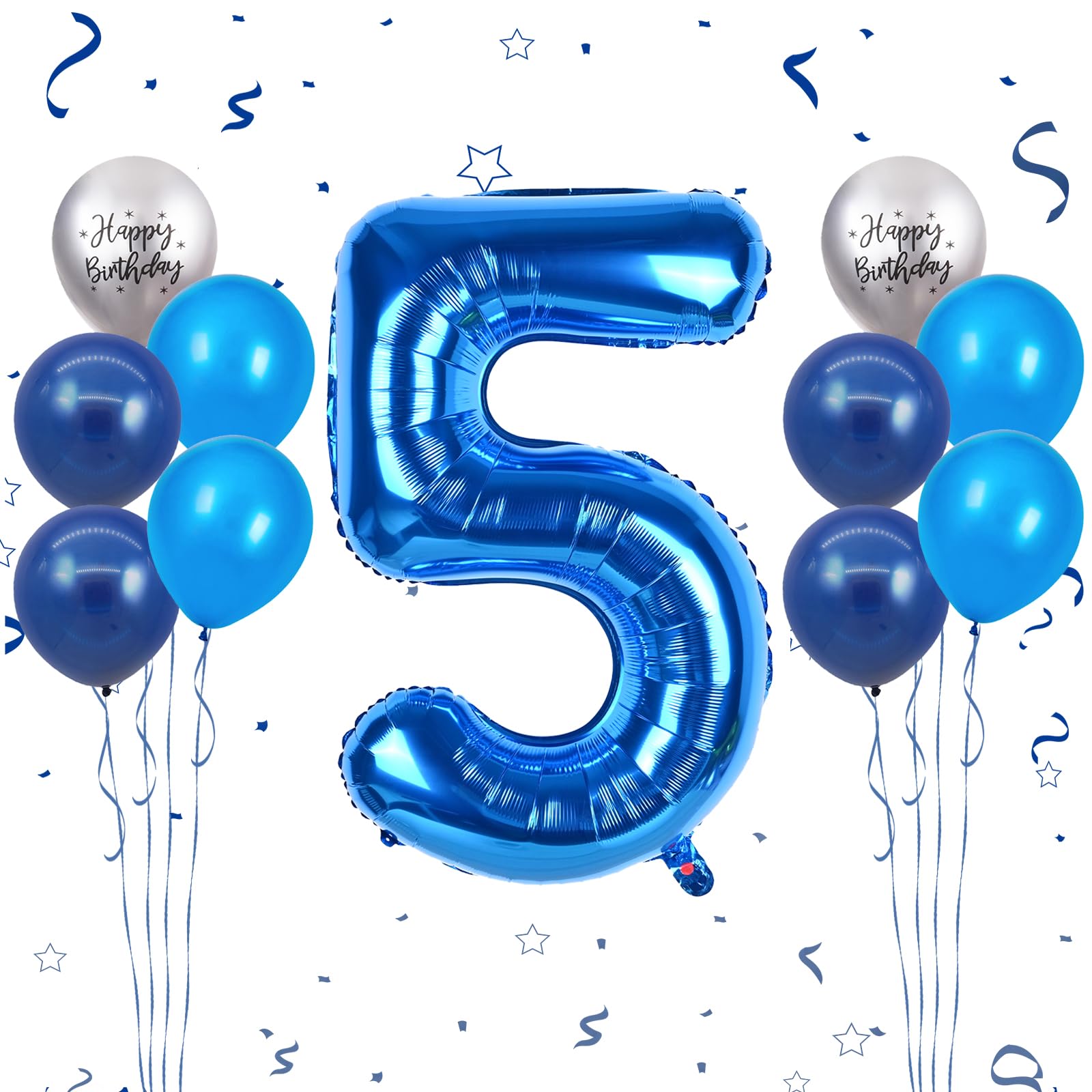 Snapklik.com : 40 Inch Blue Number 5 Balloon, 5th Birthday Balloons ...