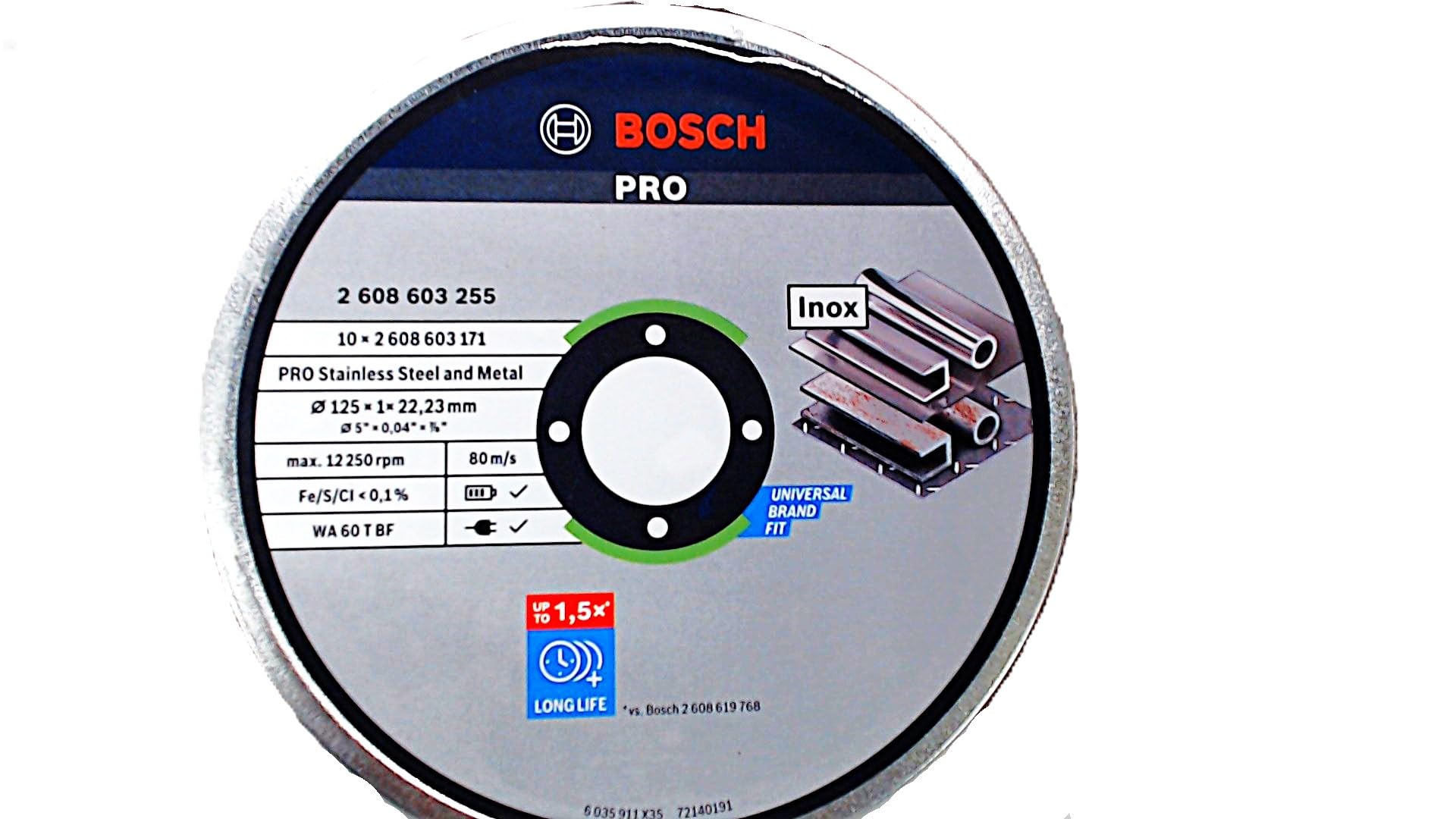 Bosch Accessories Professional 10-Piece Cutting Discs Standard for INOX ...