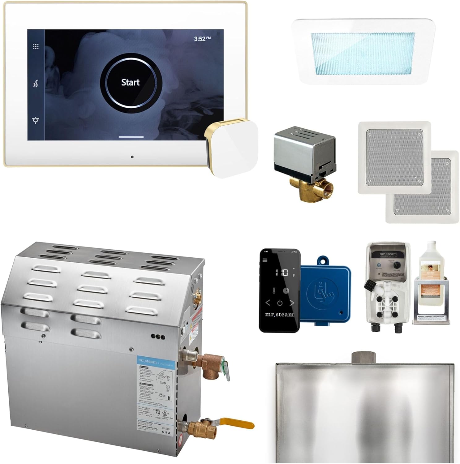 MS400 9kW Steam Shower Unit Package of 240 Volt & 1-Phase with iSteamX ...