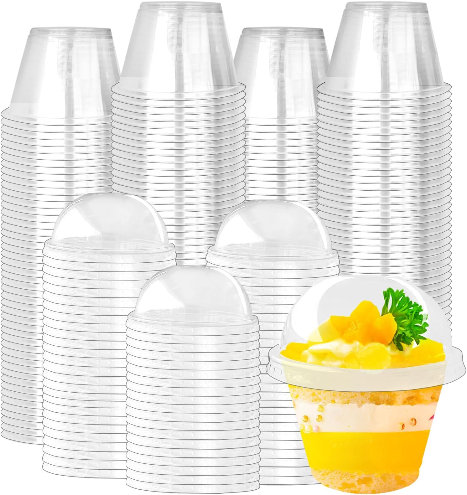 Amazon.com: MR.FOAM Clear Plastic Cups with Lids,6oz-25 Sets Mini ...
