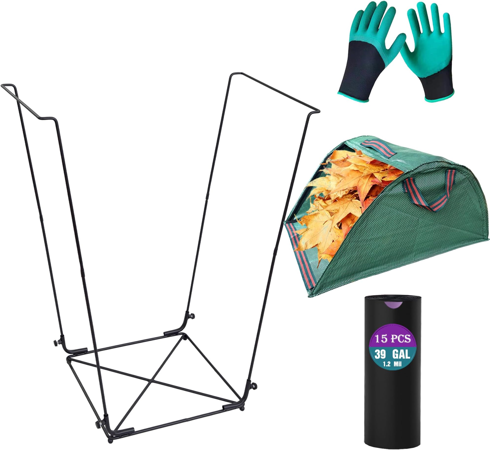 Amazon.com: AimGrowth Trash Bag Holder Outdoor Leaf Bag Support Stand ...