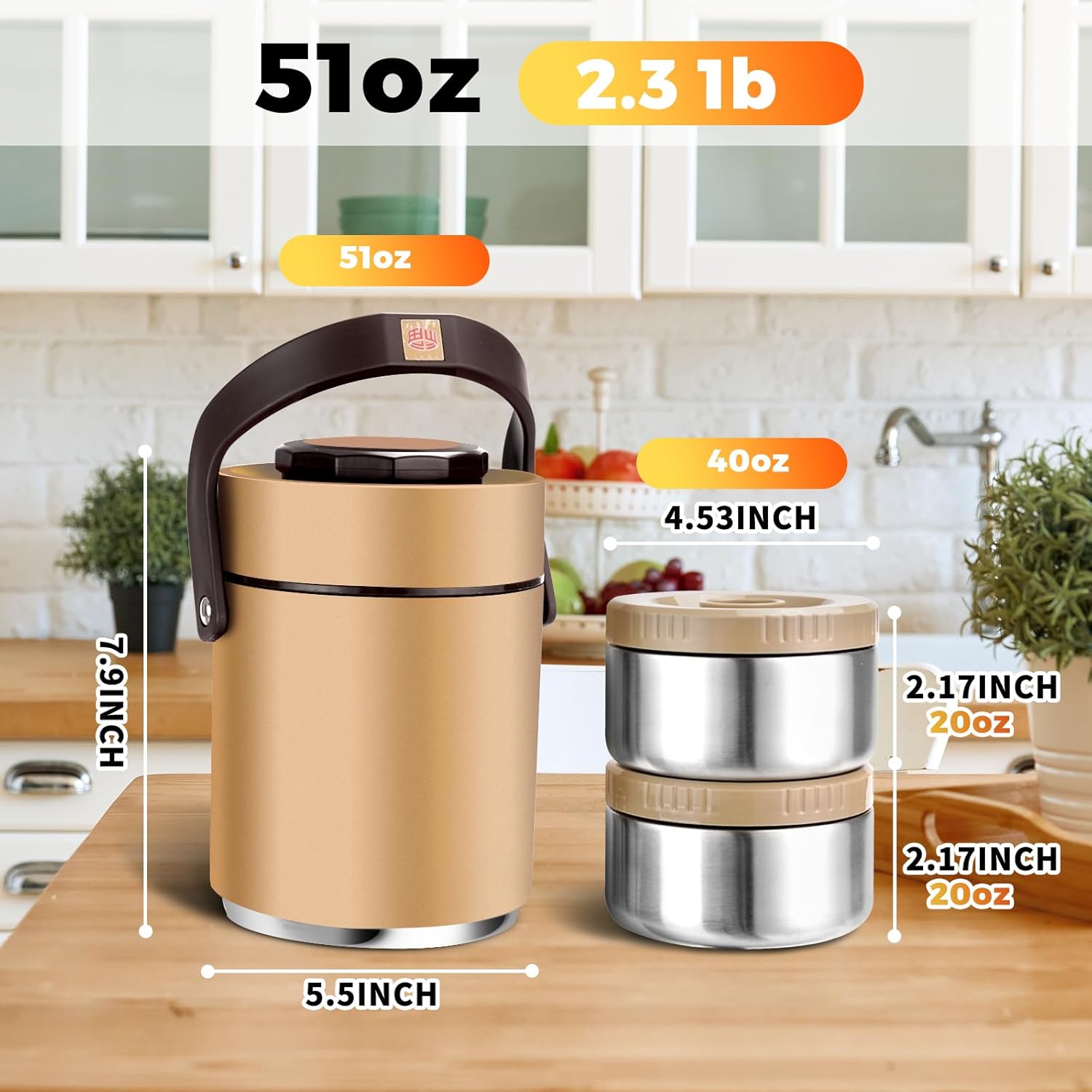 51 oz Adults Stainless Steel Vacuum Insulated Wide Mouth Soup Food ...