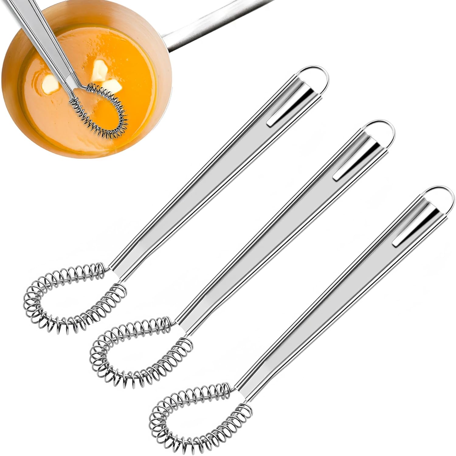 3 Pcs Small Whisk, Mini Whisk, Small Whisk for Coffee Sauce Milk Mix ...