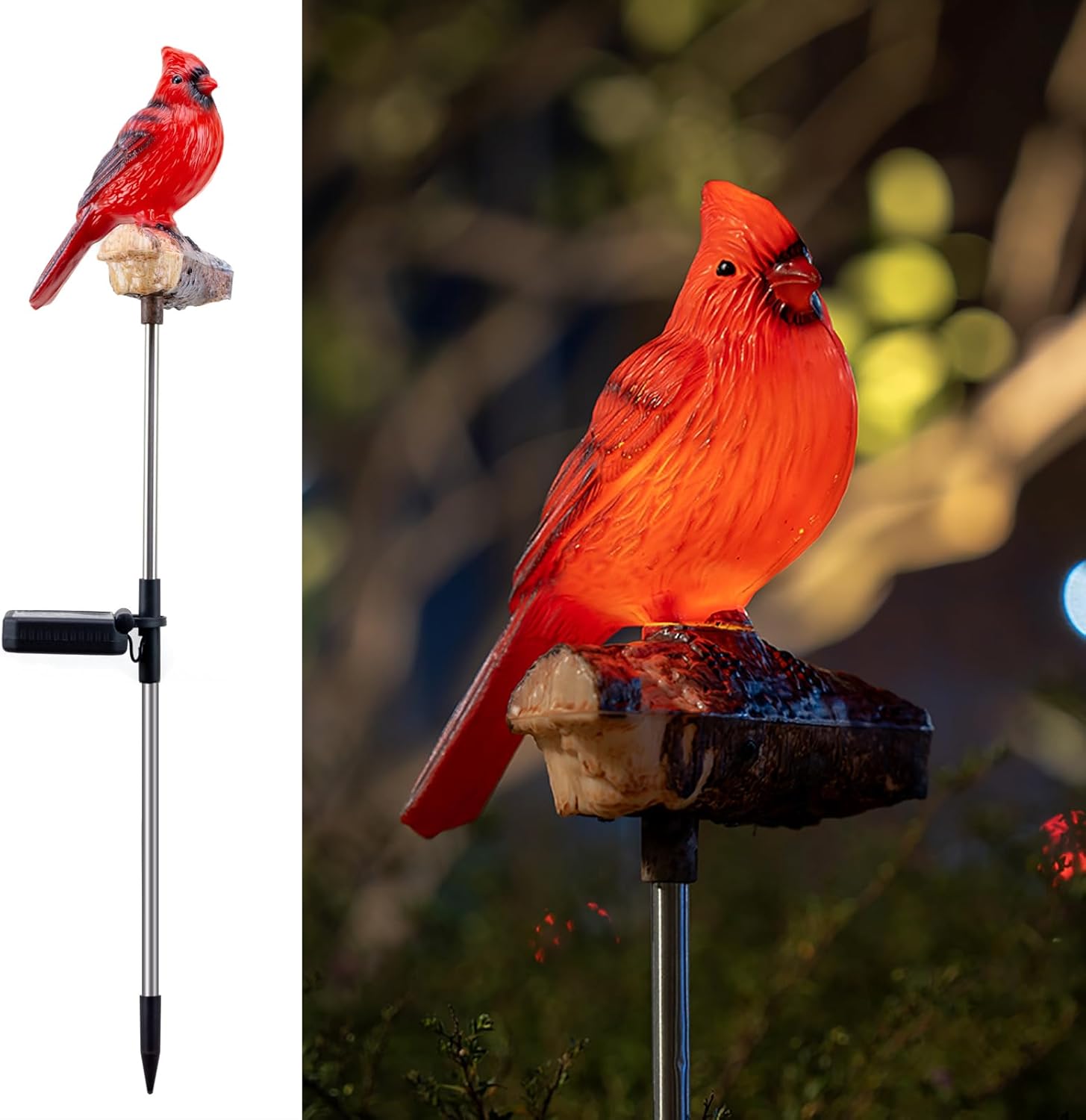 Amazon.com: Cardinal Solar Stake Lights for Outside with Simulated Call ...