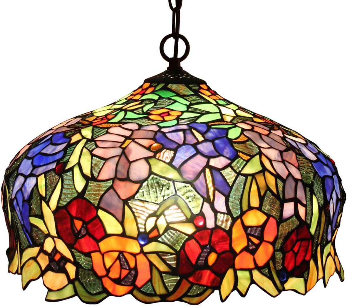 Chloe Lighting CH18780T-UPD2 Tiffany-Style 2-Light Inverted Ceiling ...