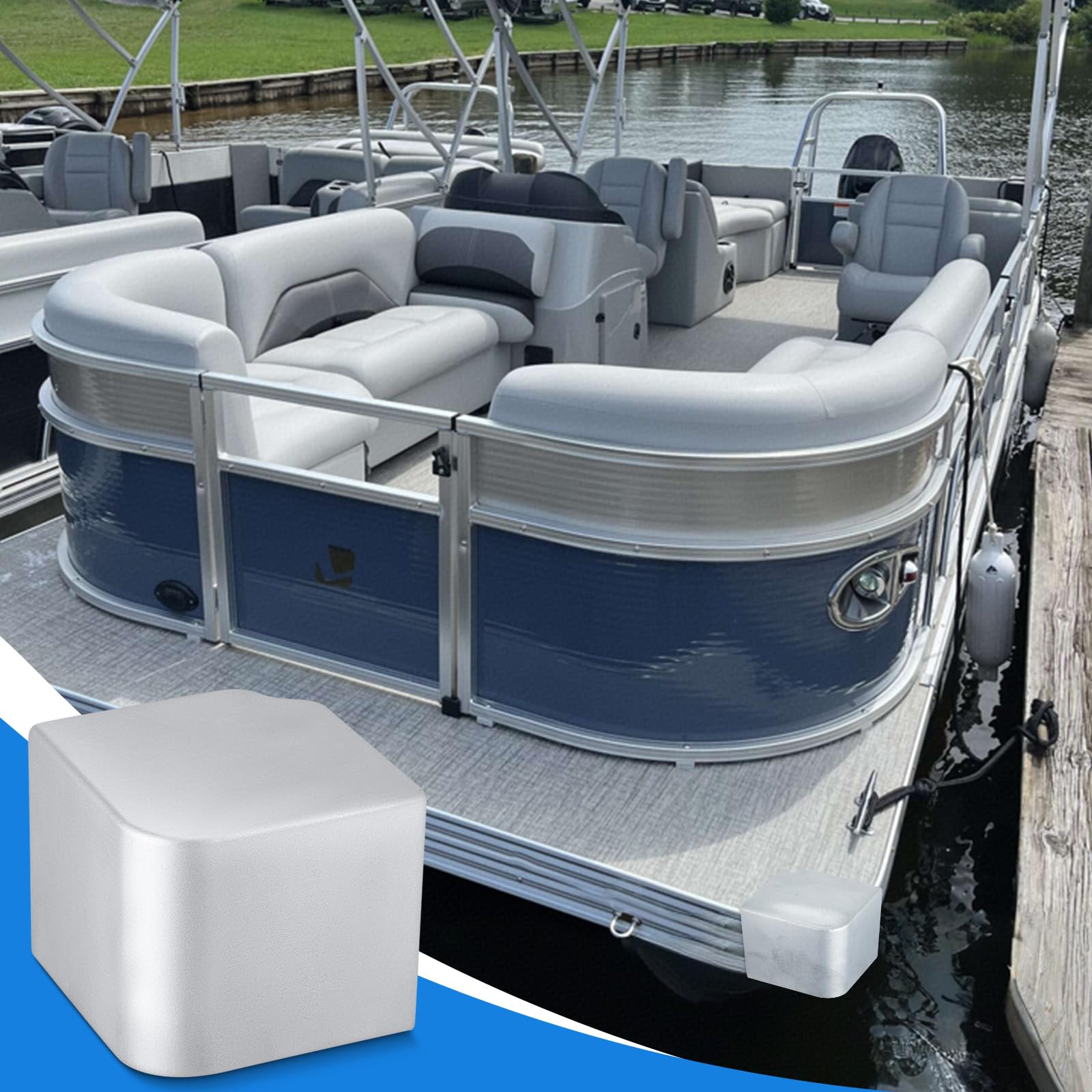 Snapklik.com : MorningRo 4 Pcs Pontoon Boat Corner Cap Aluminum Deck ...