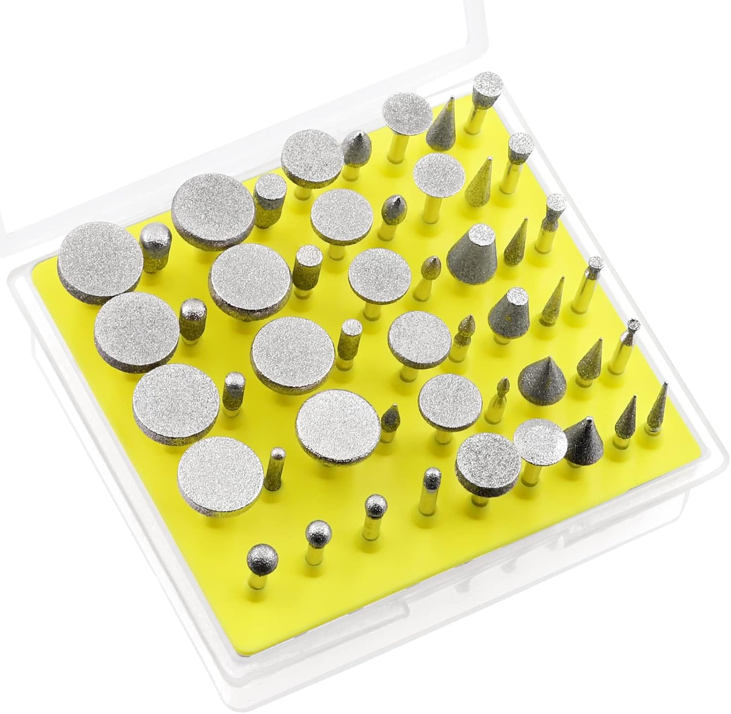 Glarks 50Pcs Diamond Grinding Burrs Drill Bits Set, Diamond-Coated ...