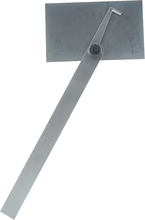 General Tools CF17 Steel Protractor Square Head, Satin Chrome Finish ...