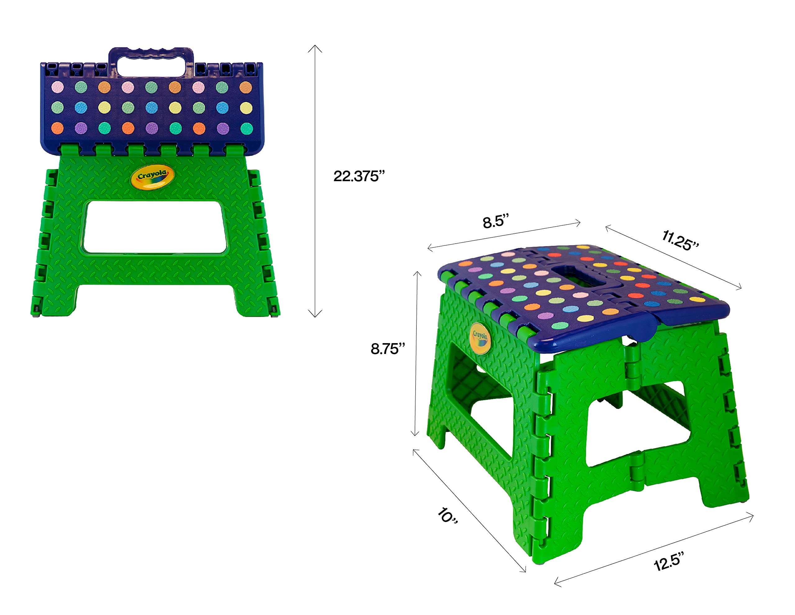 Crayola 9” inch Folding Step Stool (1 Pack), Step Stool for Kids ...