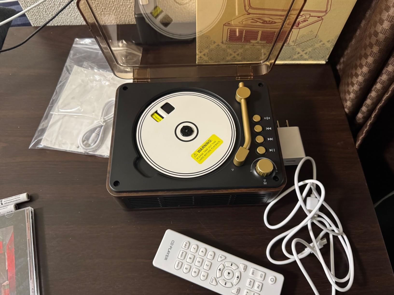 Amazon.co.jp: Renebo CDプレーヤー バスブースト Bluetooth送受信 レトロ FMラジオ USB/AUX/A-B ...