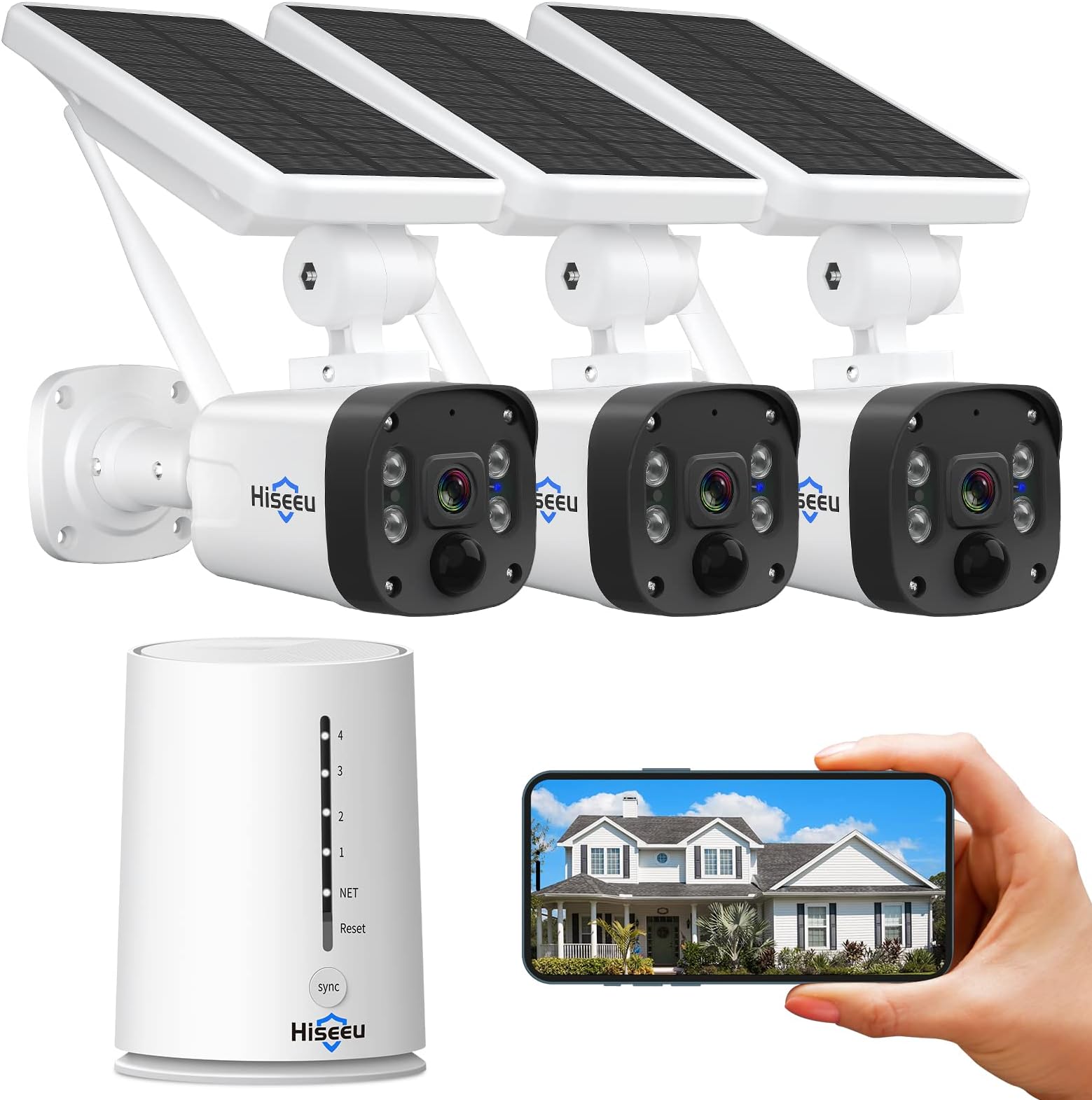 Amazon.com : Rraycom 4 Pack Security Cameras Wireless Outdoor Solar ...