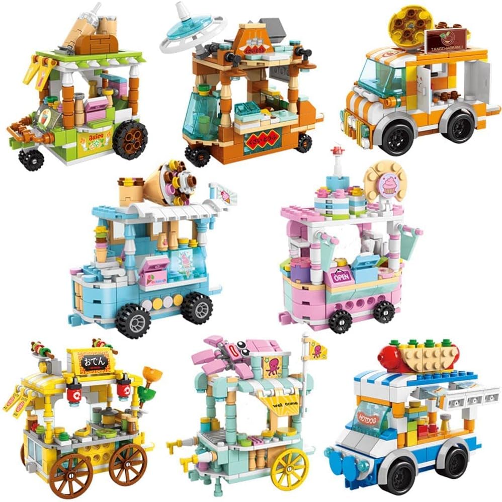 Amazon.com: ENHANA 8 Packs Mini City Street View Building Blocks Set ...