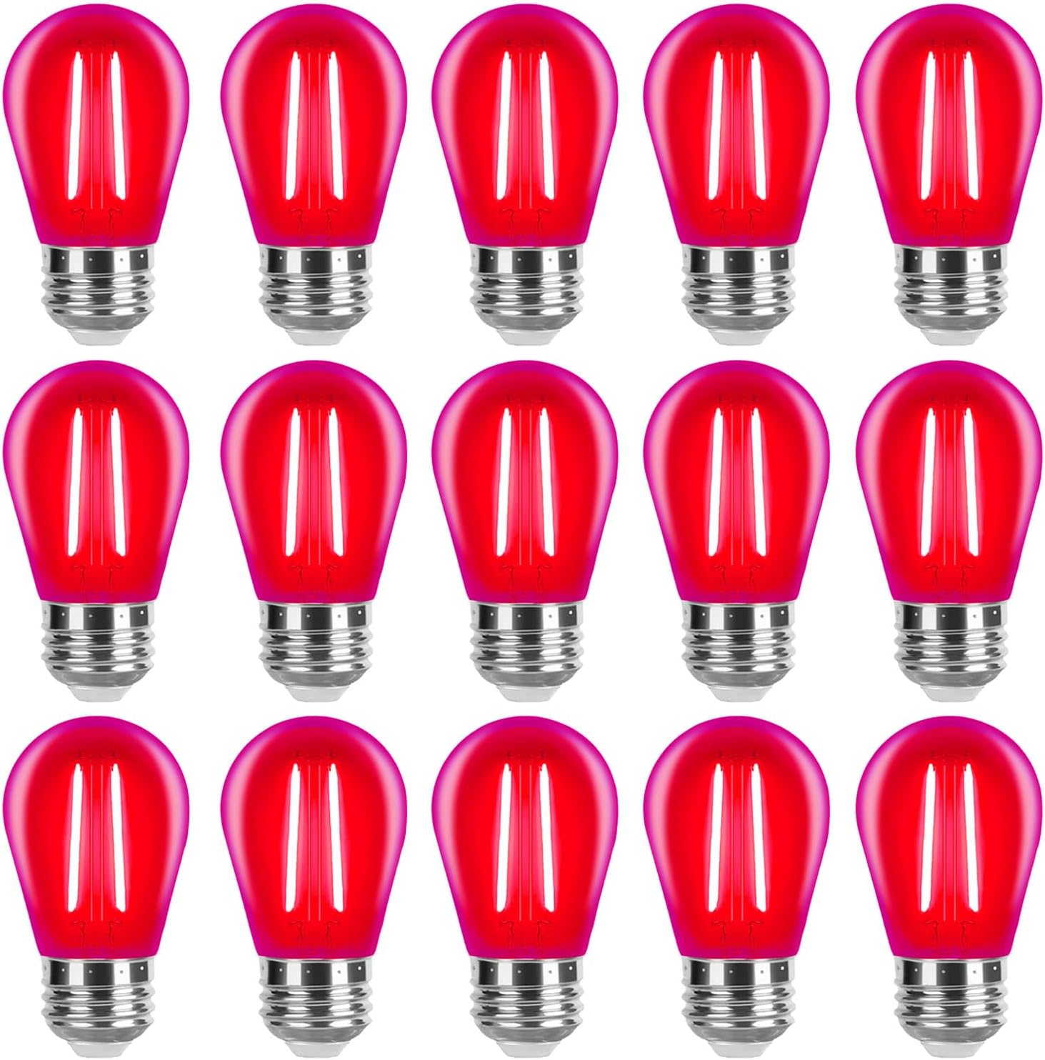 ZHZHLED S14 LED Red Light Bulb 2 Watt String Light Replacement Bulbs ...