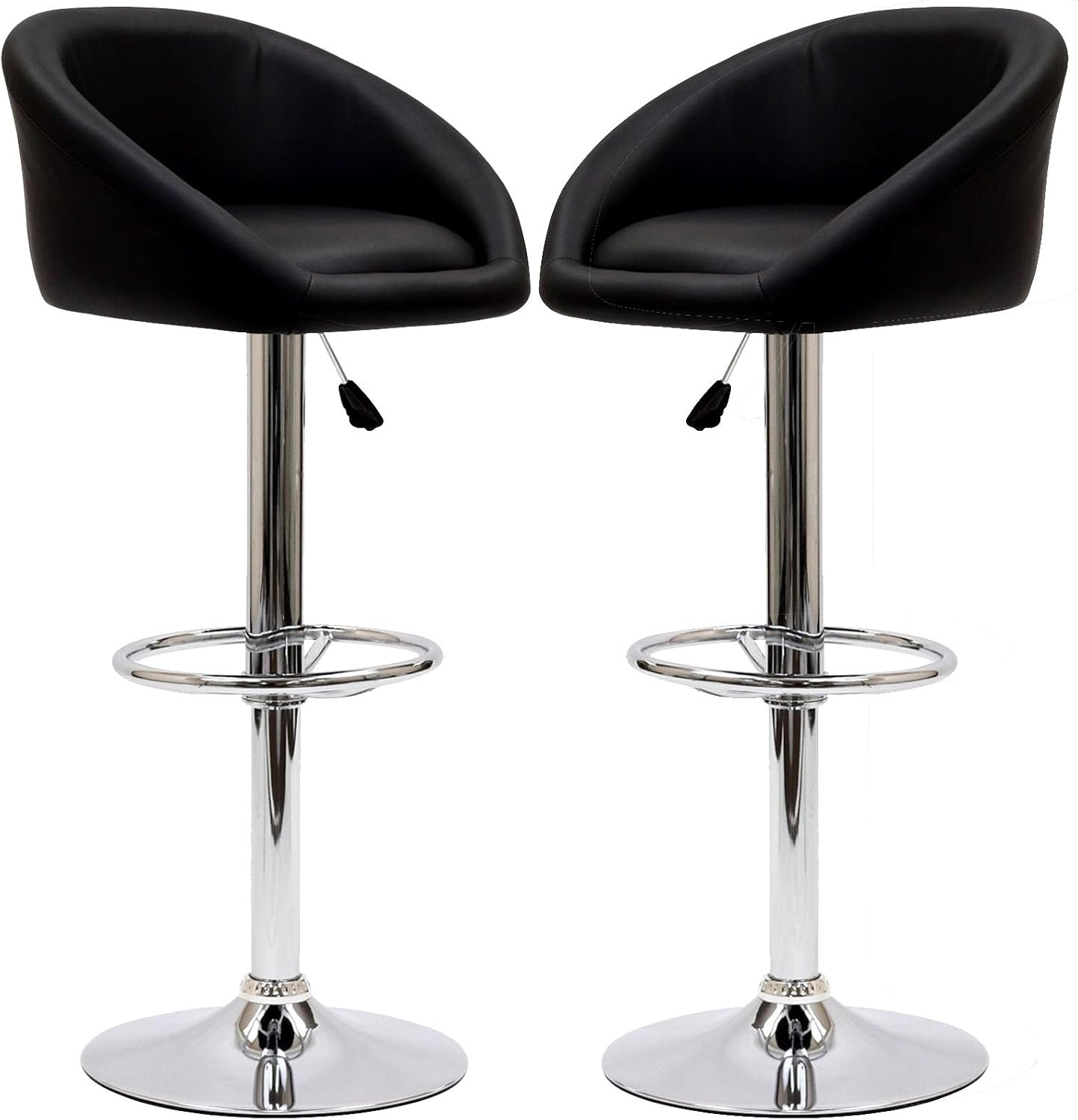 Amazon.com: Modern Contemporary Bar Stools Set of Two Black : Home ...