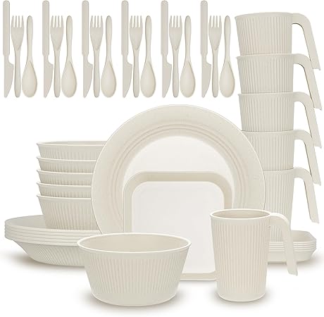 Amazon.com: 42-Piece Dinnerware Sets - Plates and Bowls Sets ...