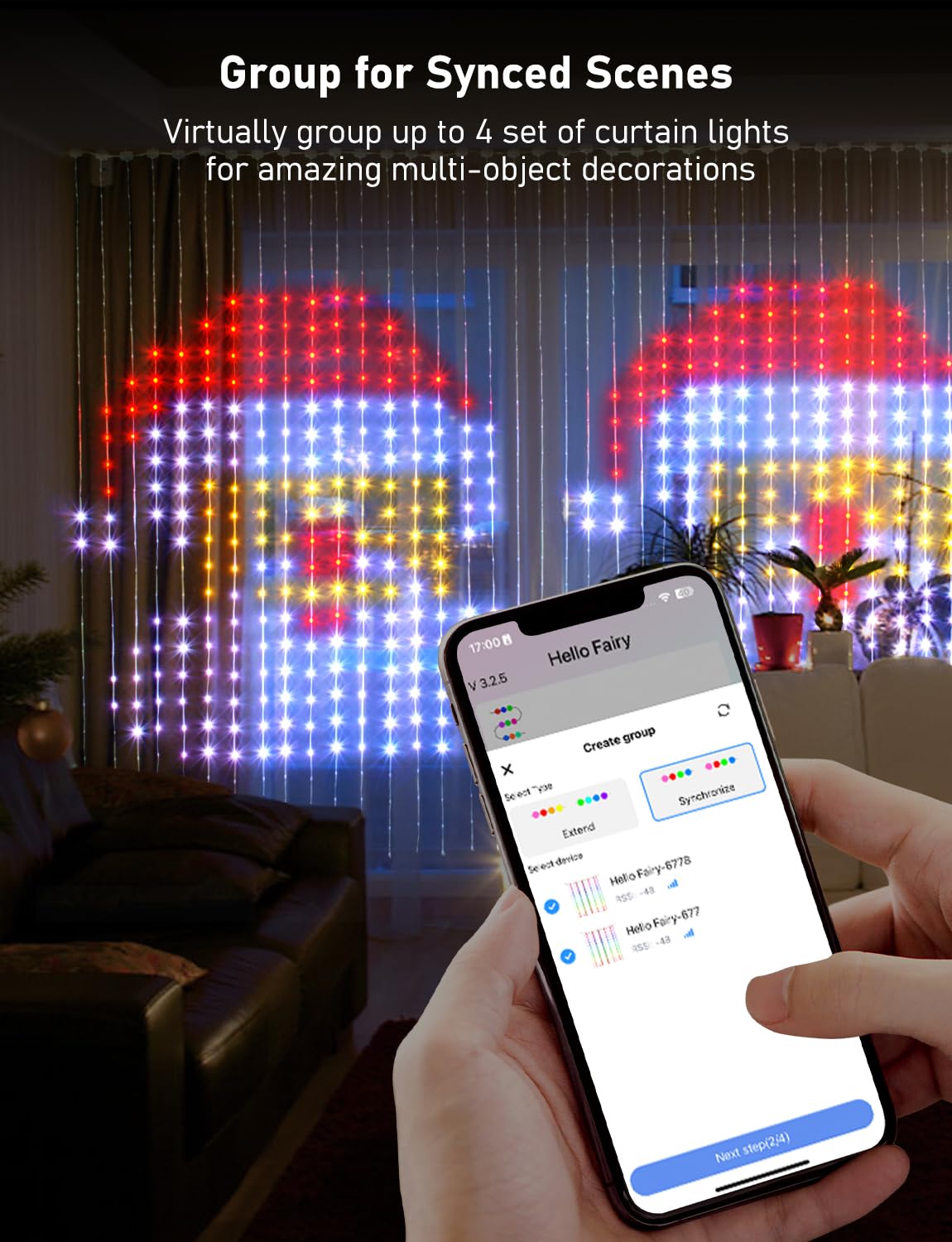 Snapklik.com : Animated Curtain Lights, 540LEDs Static Dynamic Curtain ...
