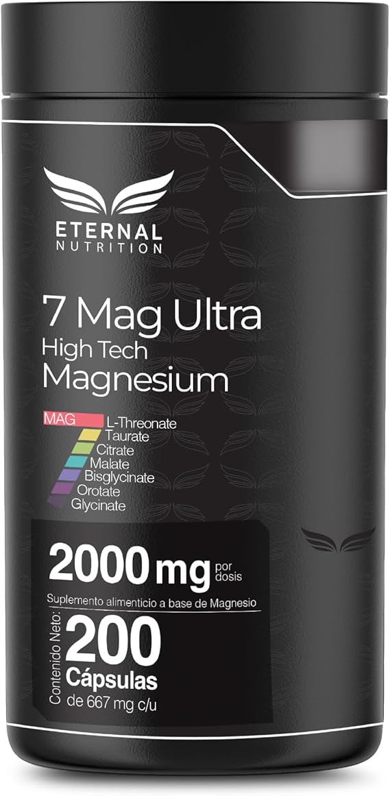 SEVEN MAG ULTRA 7 Tipos de Magnesio 200 capsulas (2000mg por porcion ...