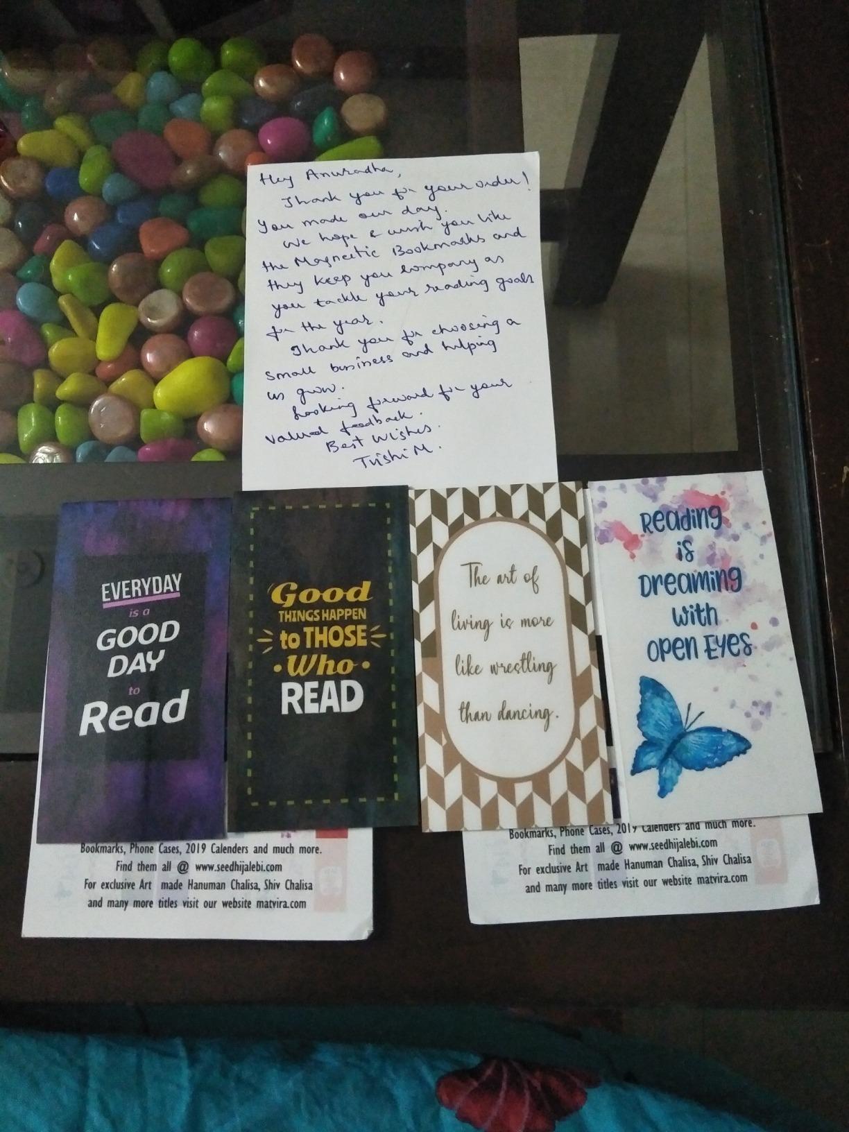 Seedhi Jalebi | Pack of 4 Magnetic Bookmarks | Design Set 5 | Gift for ...