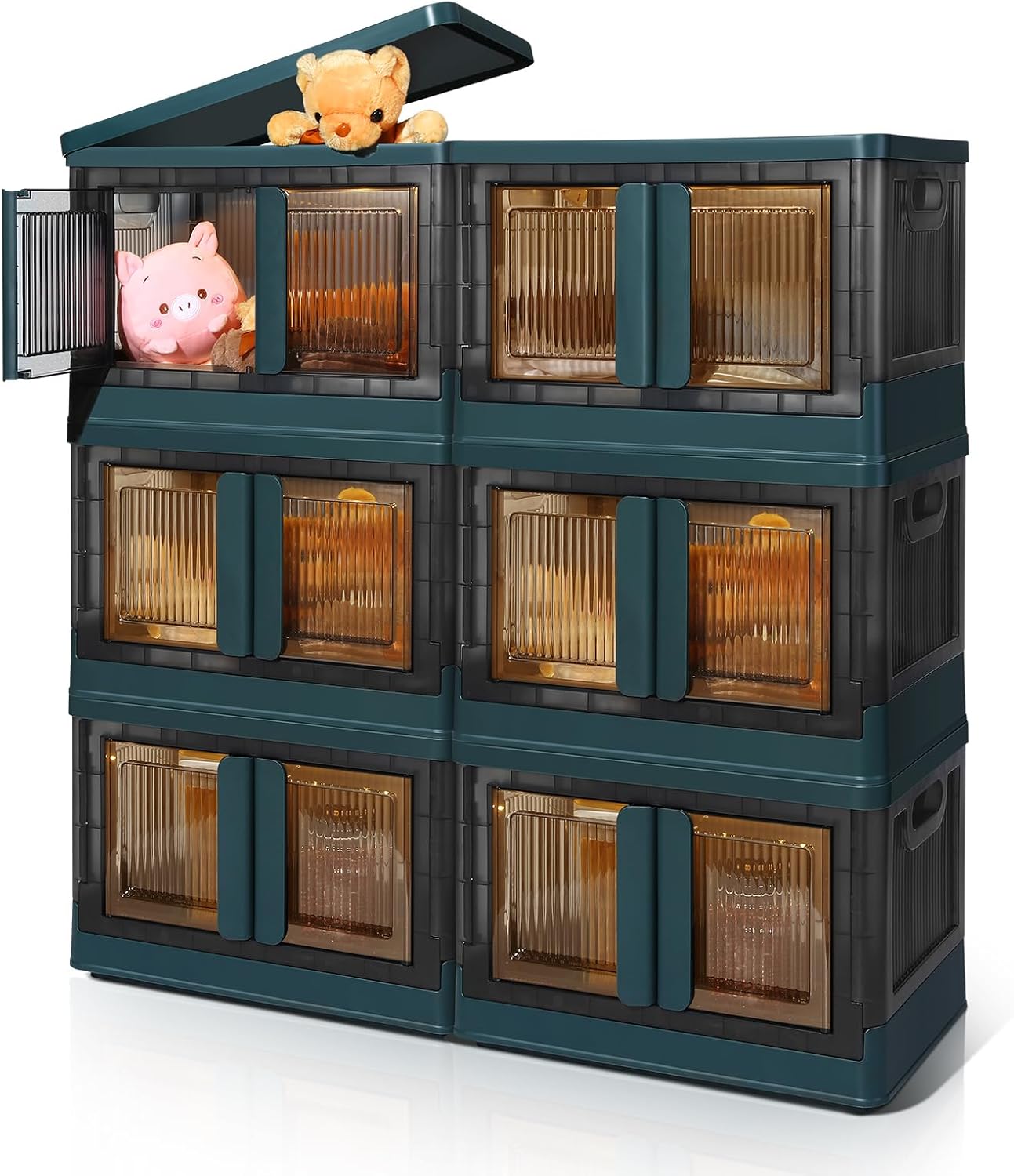 Amazon.com - Yuntau 6 Pack Stackable Storage Bins with Lids Plastic ...