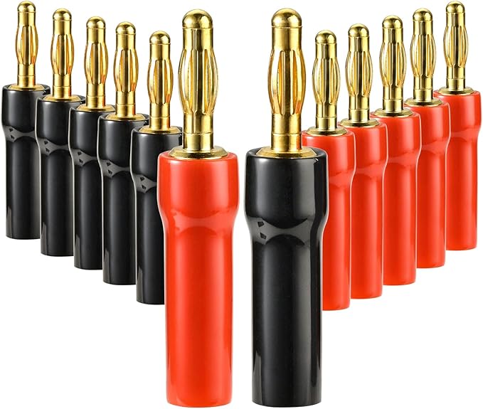 Amazon.com: 4 mm Gold Plated Open Screw Type Speaker Connector Banana ...