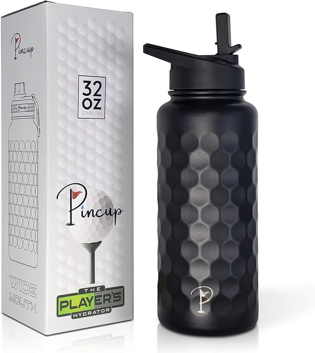 Amazon.com: PINCUP Golf Ball Water Bottle, Dimple Textured, Insulated ...