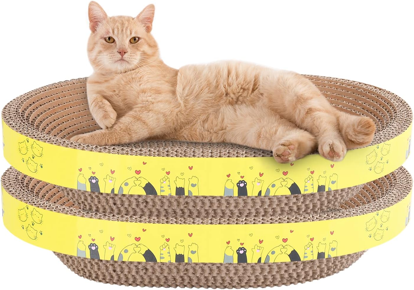 Amazon.com : Tinnmao 2 Packs Cat Scratcher Cardboard, Oval Corrugated ...