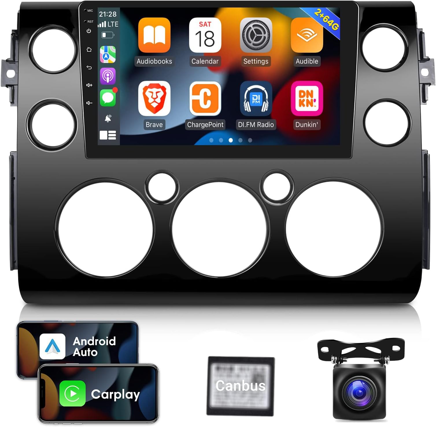 Amazon.com: [2GB+64GB] Car Radio for Toyota FJ Cruiser 2007-2014, 9 ...