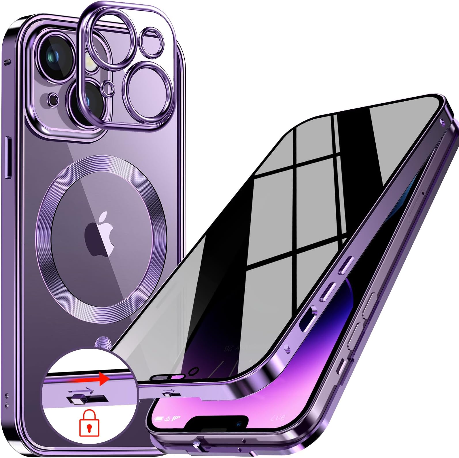 Amazon.com: Jonwelsy Case for iPhone 14, 360 Degree Double-Sided ...