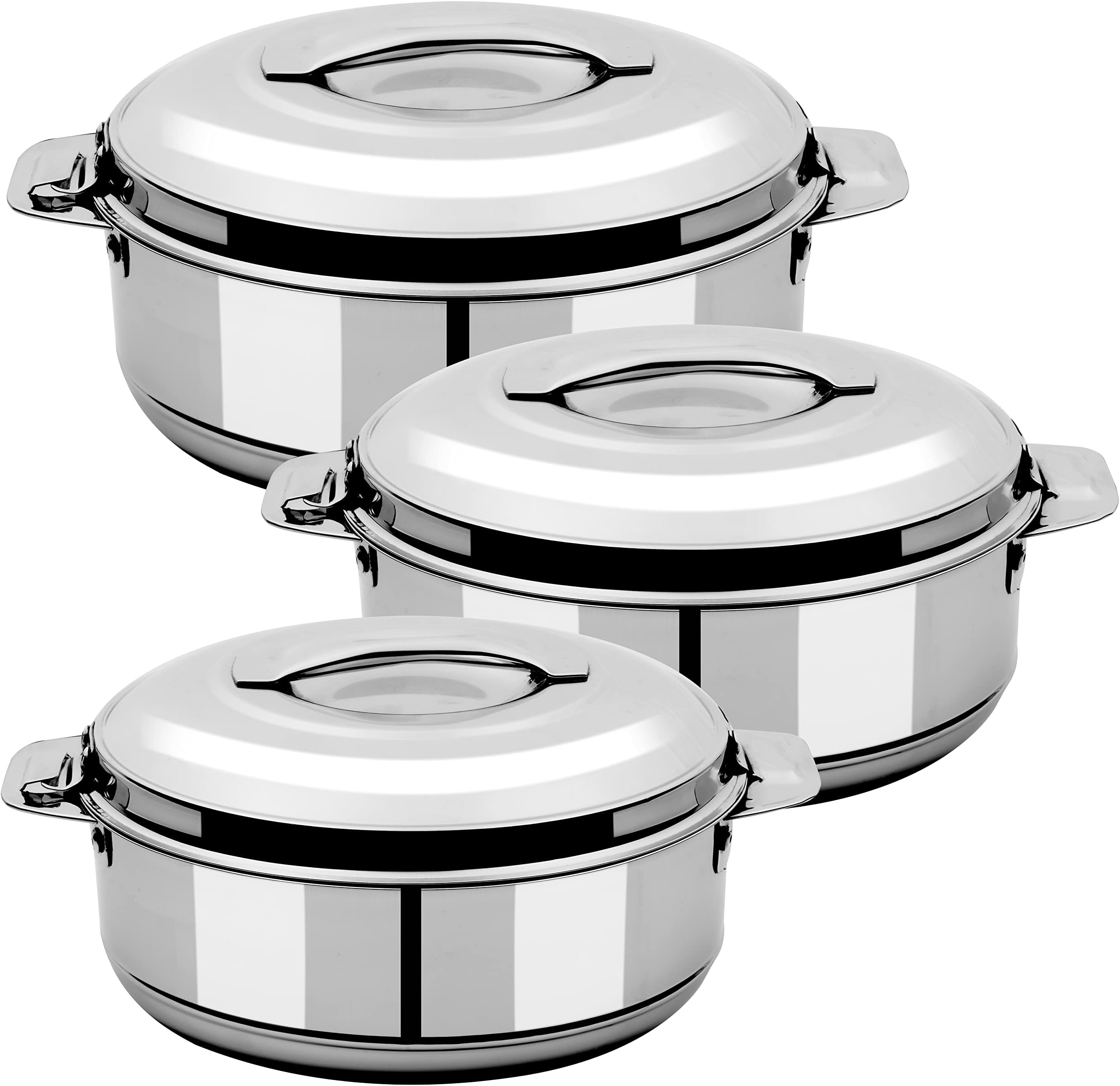 Buy Stainless Steel Solid Casserole - 500 ml, 1000 ml, 1500 ml, Set of ...