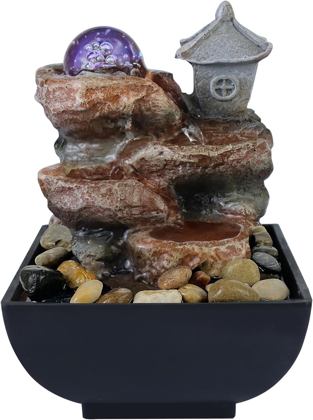 Amazon.com: SHJADE Tabletop Fountain 4-Tier, Indoor Fountain Waterfall ...