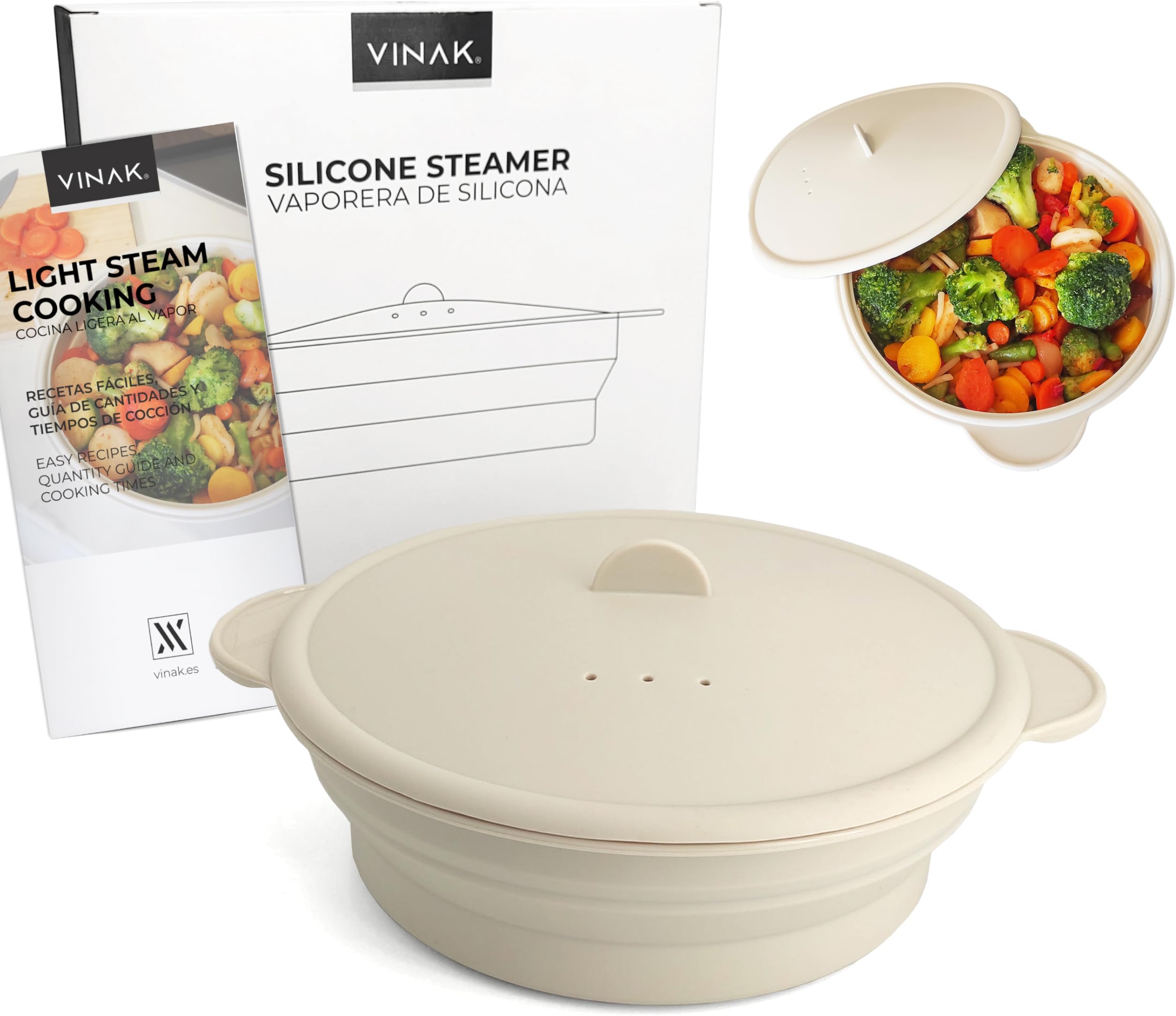 VINAK - Vaporiera in silicone per microonde e forno | Custodia a vapore ...