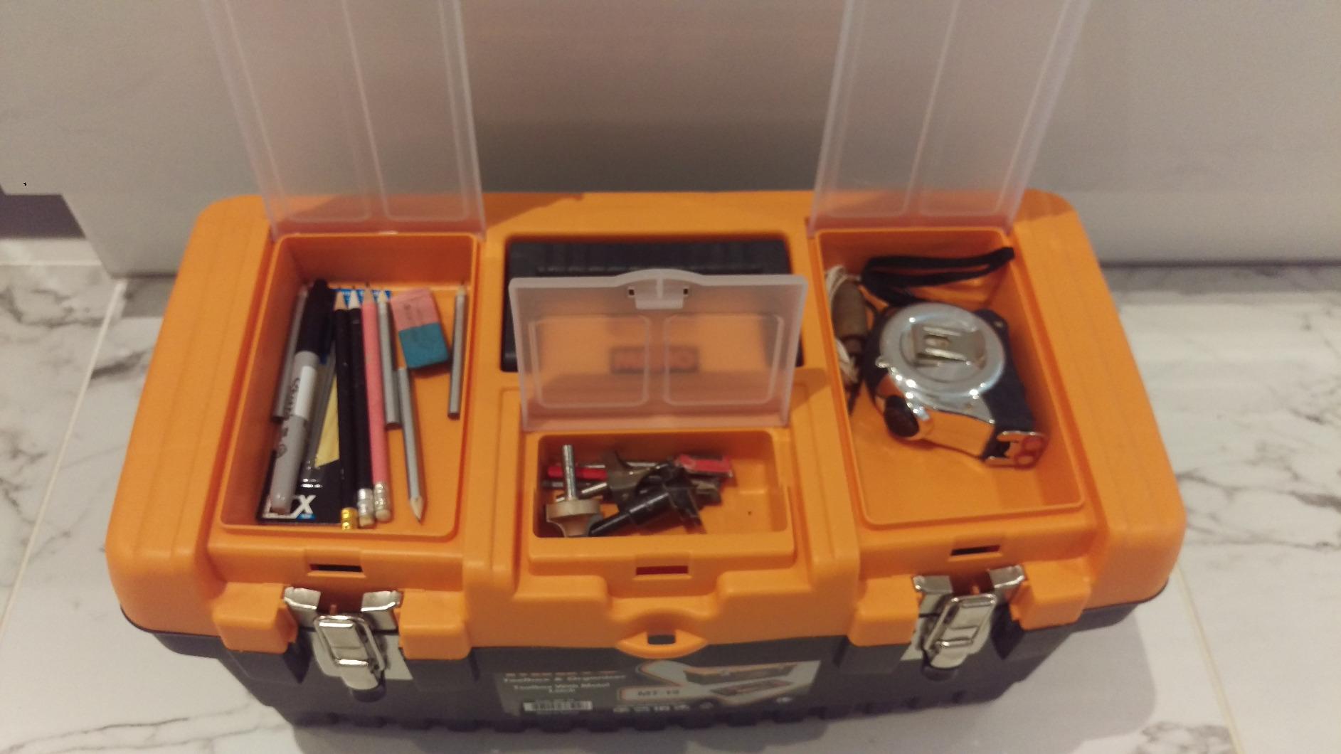 Mano MT 19-inch Large Super Strong Toolbox with Removable Organiser ...