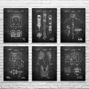 Amazon.com: Electrician Patent Posters Set of 6 (24x36), Journeyman ...