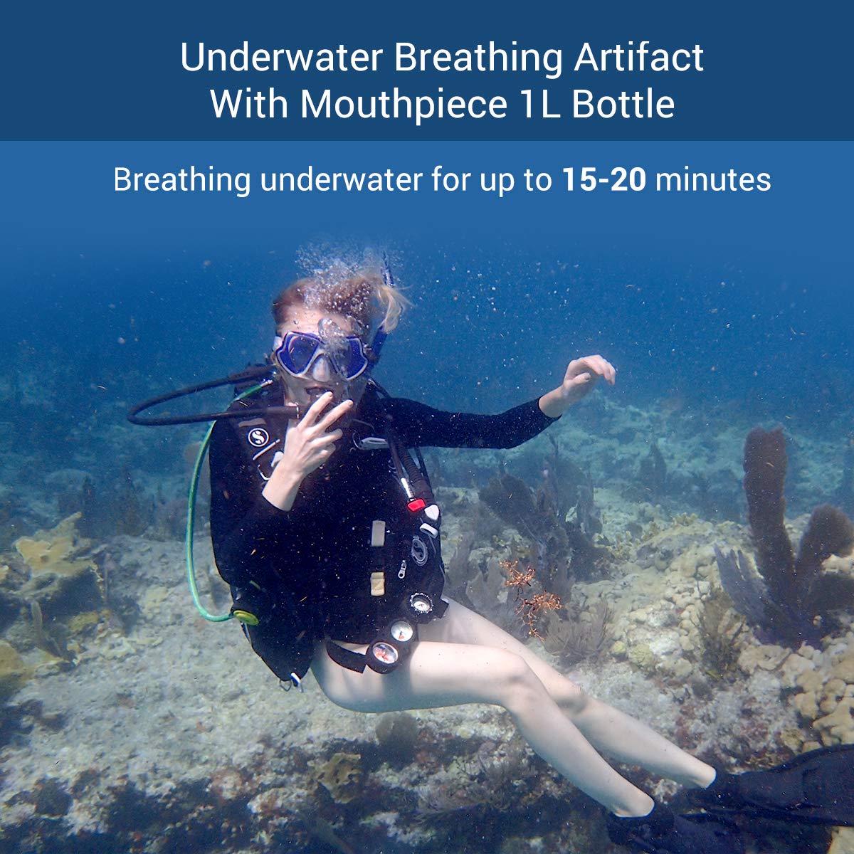 SMACO Scuba Tank Diving Gear for Diver 1L Mini Scuba Tank Oxygen ...